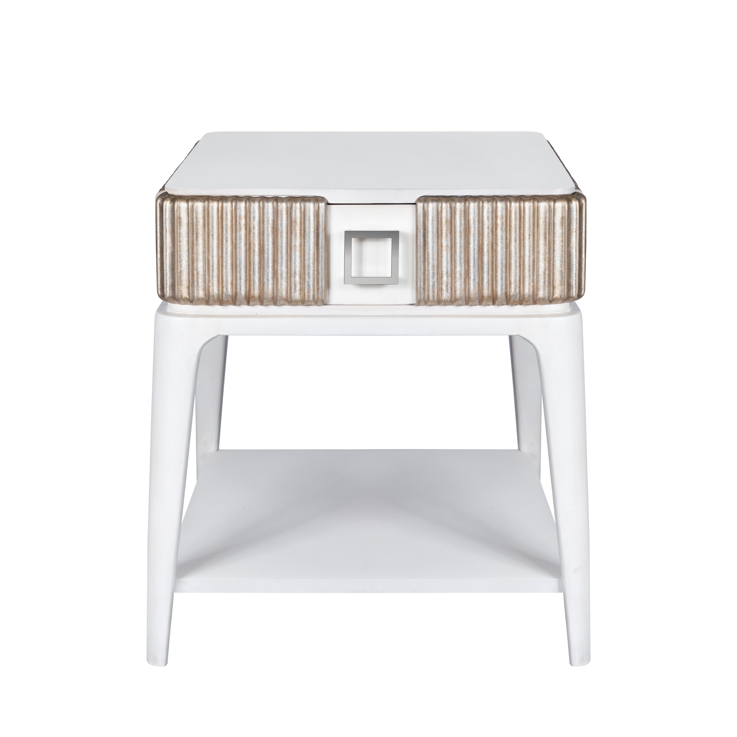 Fluted End Table in Brushed Nickel : A Touch of Modern Elegance for Yo ...