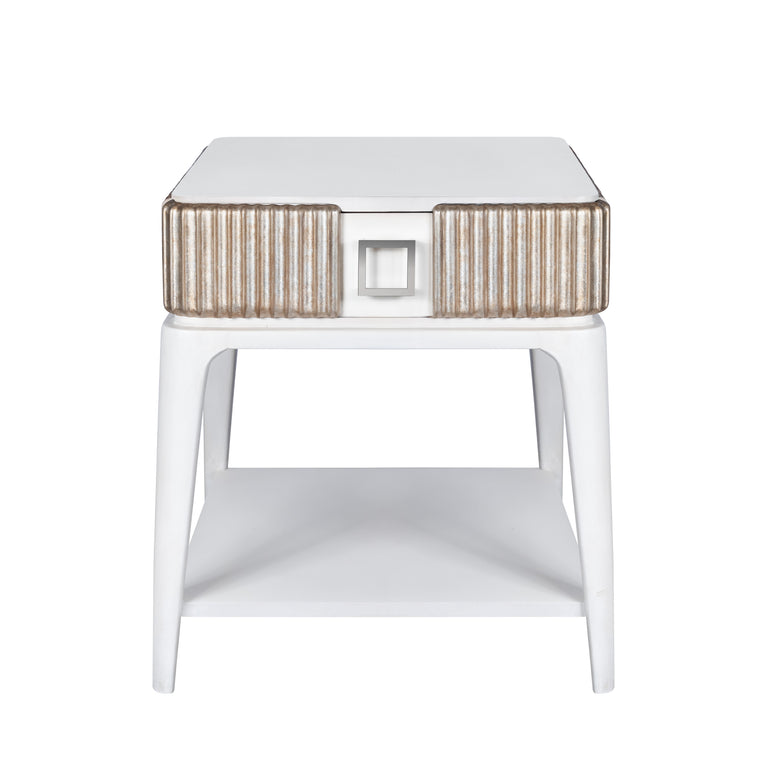Fluted End Table in Brushed Nickel : A Touch of Modern Elegance for Yo ...